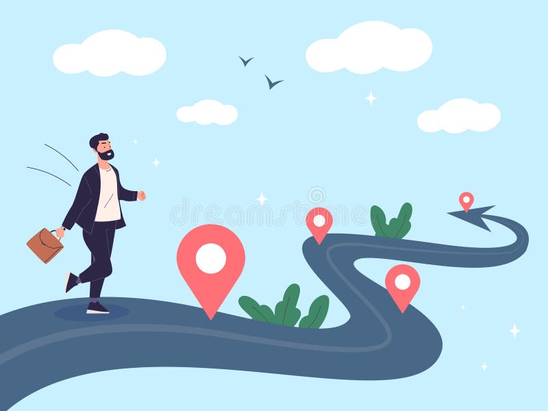 Project Roadmap. Business Journey Milestone on Road Map, Success ...