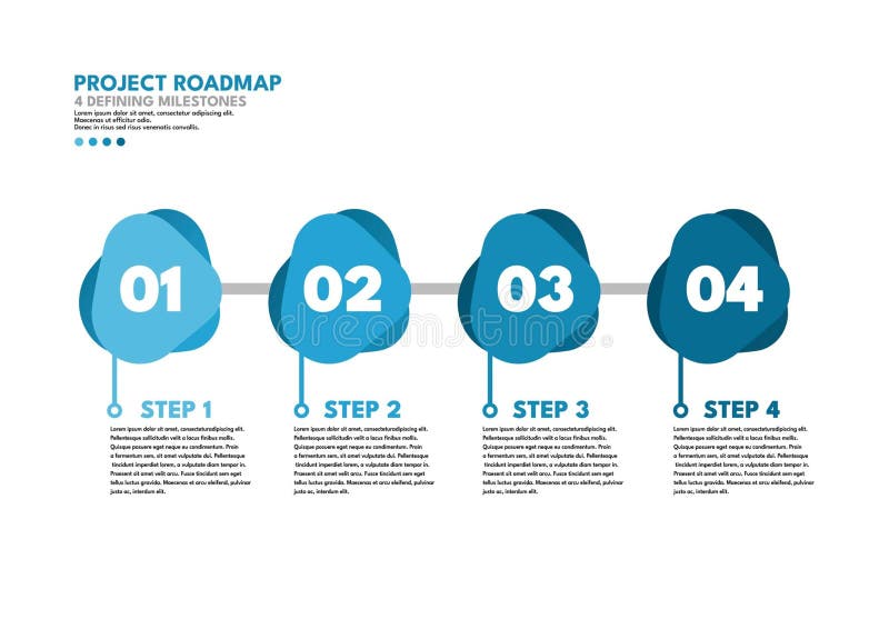 Project Roadmap Four Steps Milestones Infographic Template Stock Vector ...