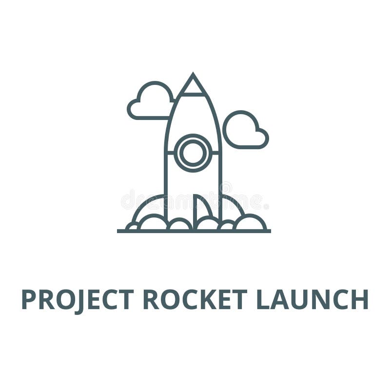 Project Rocket Launch Vector Line Icon, Linear Concept, Outline Sign ...