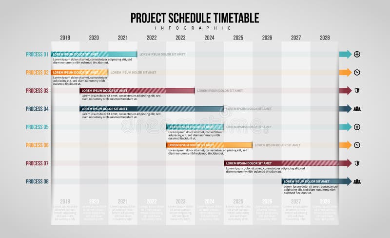 Project Schedule Timetable Infographic Stock Vector - Illustration of ...