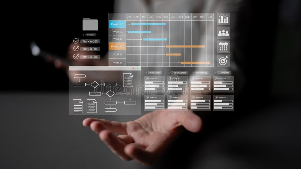 Project Scheduling Dashboard with Gantt Chart Overview Parse Stock ...
