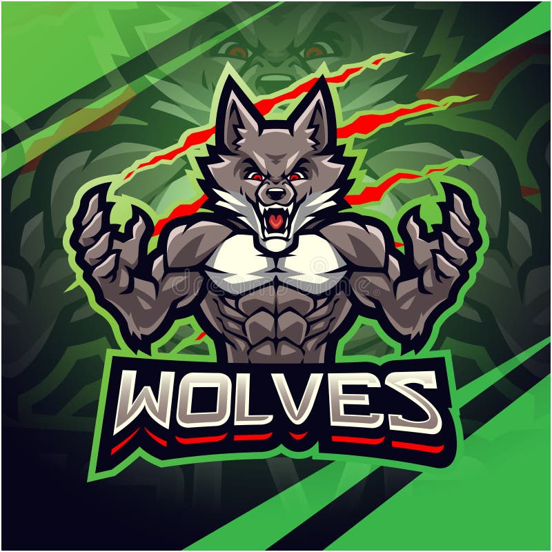 Wolves Mascot Esport Logo Character Design for Wolf Gaming and Sport ...