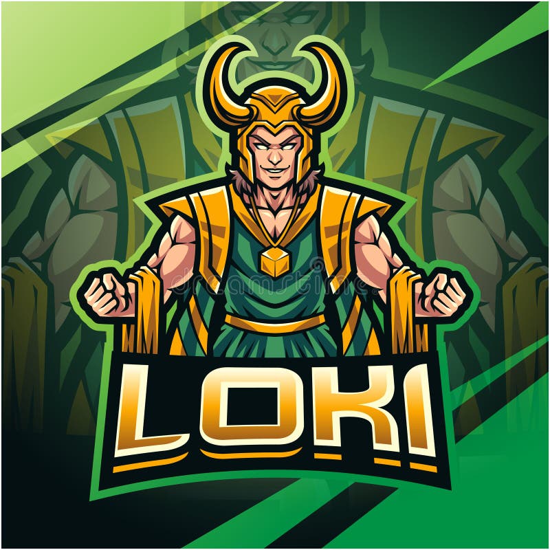 Loki Esport Mascot Logo Design Stock Vector - Illustration of armor ...