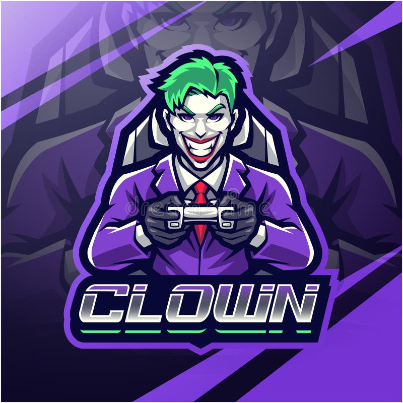 Clown Gamer Esport Mascot Logo Design Stock Vector - Illustration of ...