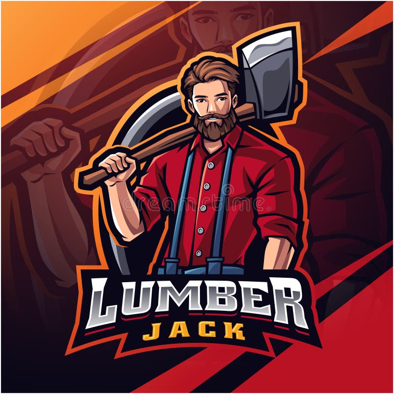 Lumber Jack Esport Mascot Logo Design Stock Vector - Illustration of hipster, shirt: 299103843