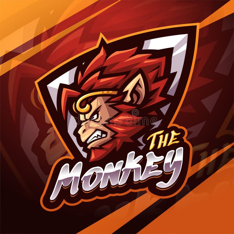 The Monkey King Head Esport Mascot Logo Design Stock Vector ...