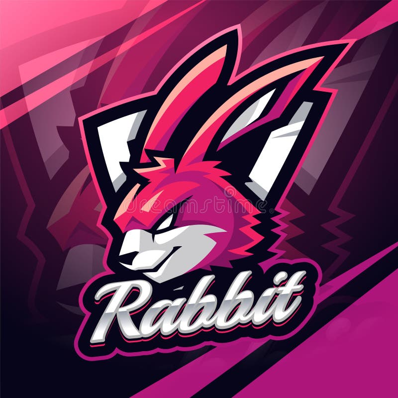 Rabbit Esport Gaming Mascot Logo Template Vector. Modern Head Rabbit ...