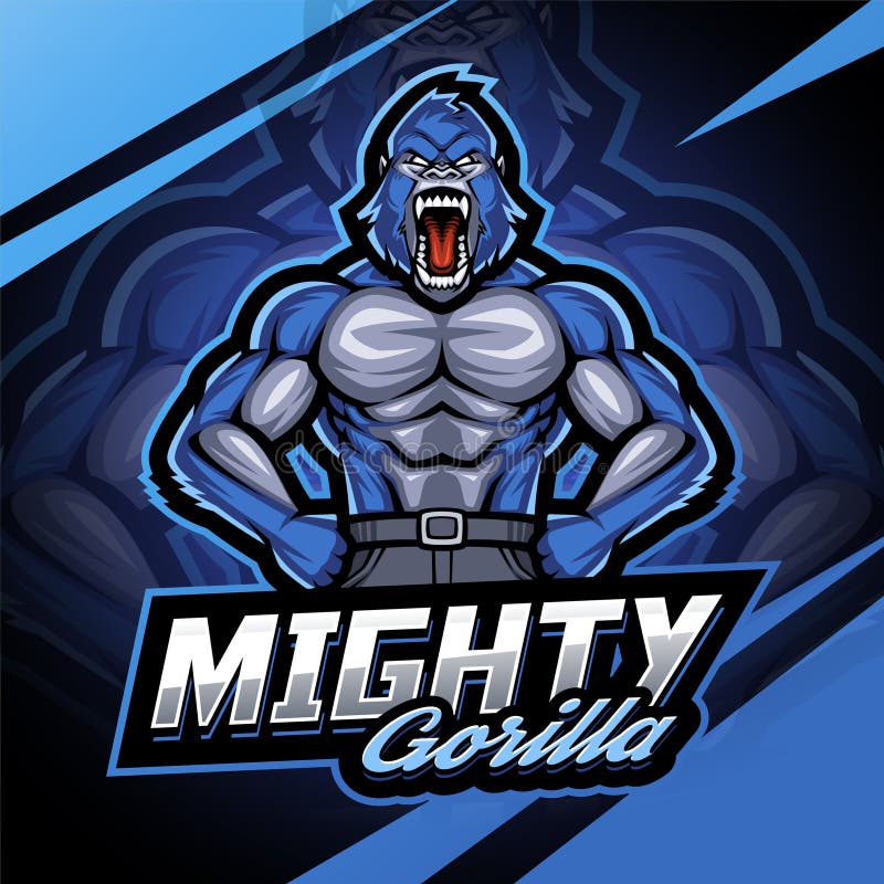 Mighty Gorilla Mascot Logo Desain Stock Vector - Illustration of ...