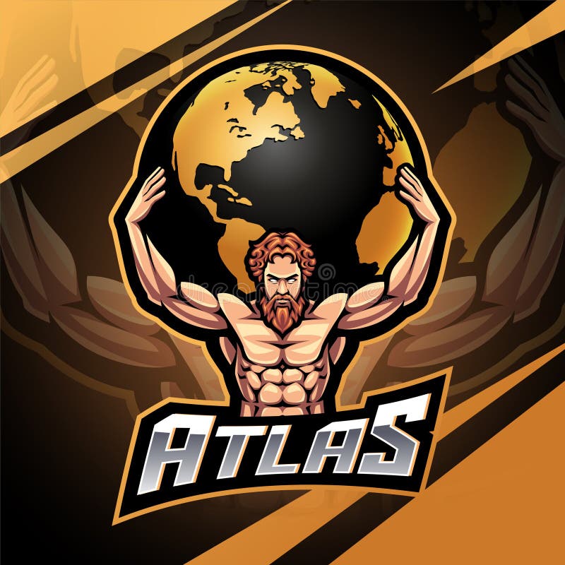 Atlas Esport Mascot Logo Design Stock Illustration - Illustration of ...