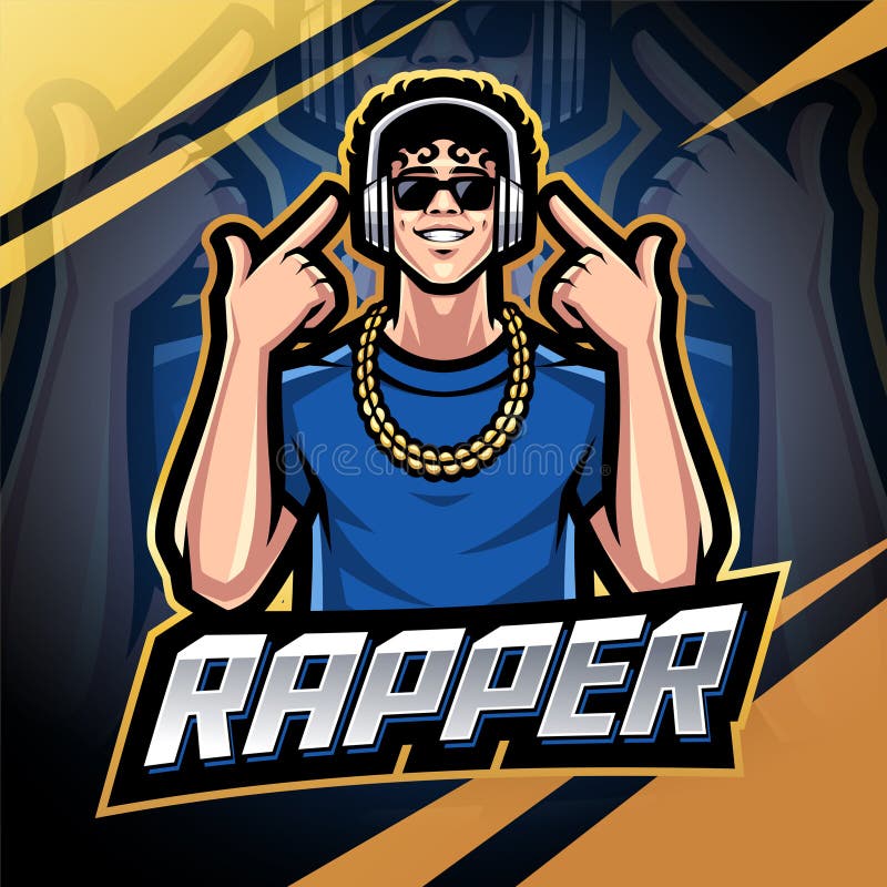 Rapper Esport Mascot Logo Design Stock Vector - Illustration of ...