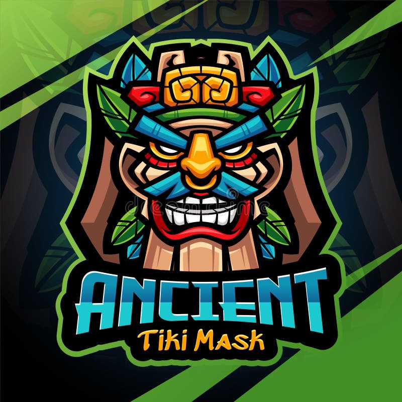 Tiki Mask Esport Mascot Logo Design Stock Vector - Illustration of ...