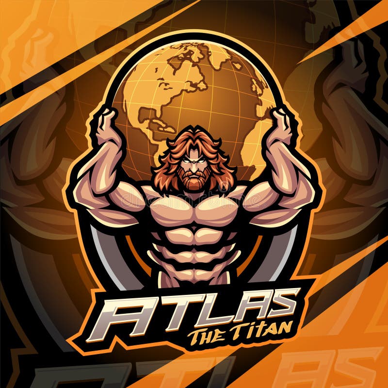 Atlas the Titan Esport Mascot Logo Design Stock Vector - Illustration ...