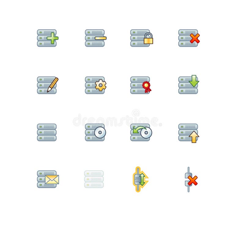 Project servers icons stock vector. Illustration of import - 3222425