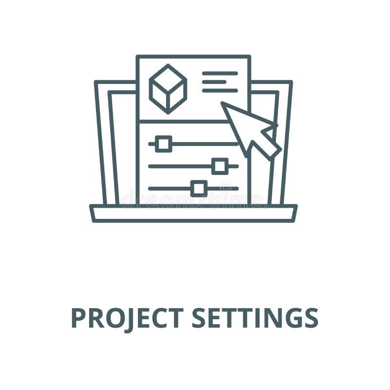Project Settings Vector Line Icon, Linear Concept, Outline Sign, Symbol ...