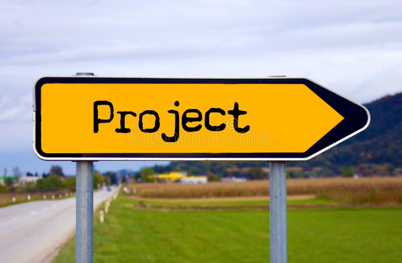 Project sign board. stock illustration. Illustration of model - 214256678