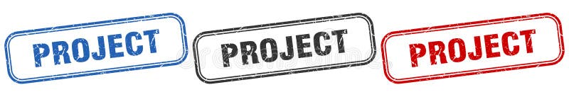 Project Square Isolated Sign Set. Project Stamp Stock Vector ...