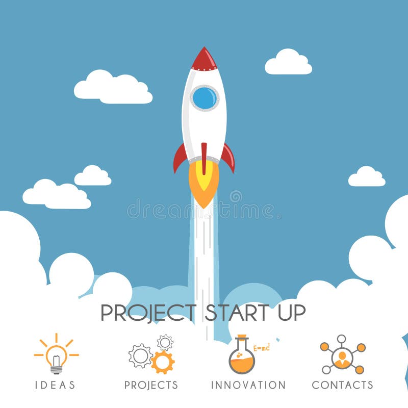 Project startup stock vector. Illustration of spaceship - 84922825