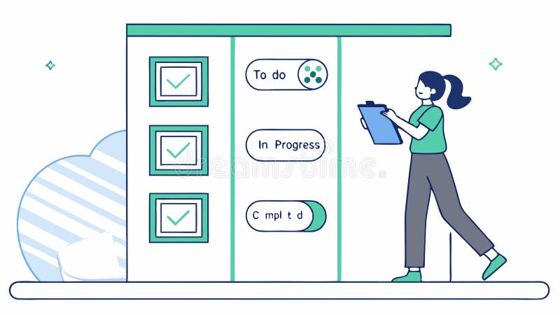 Project Status: Tracking Tasks in Progress Completed, Vector Design Generative AI Stock Vector ...