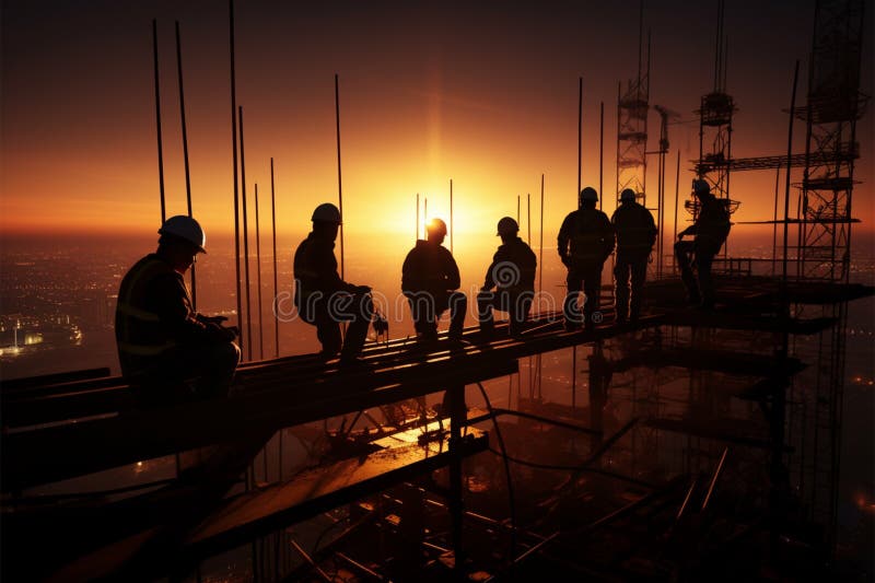 Project Synergy Construction Engineer, Contractor, Teamwork Silhouette ...