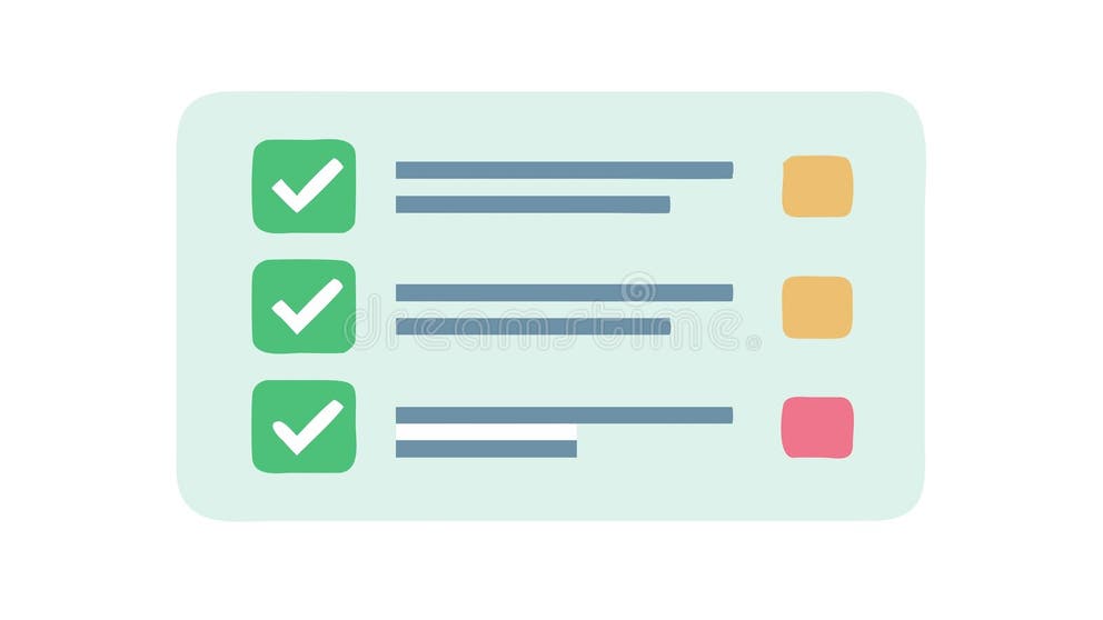 Project Task Completion Checklist Document or Report Marked Vector ...