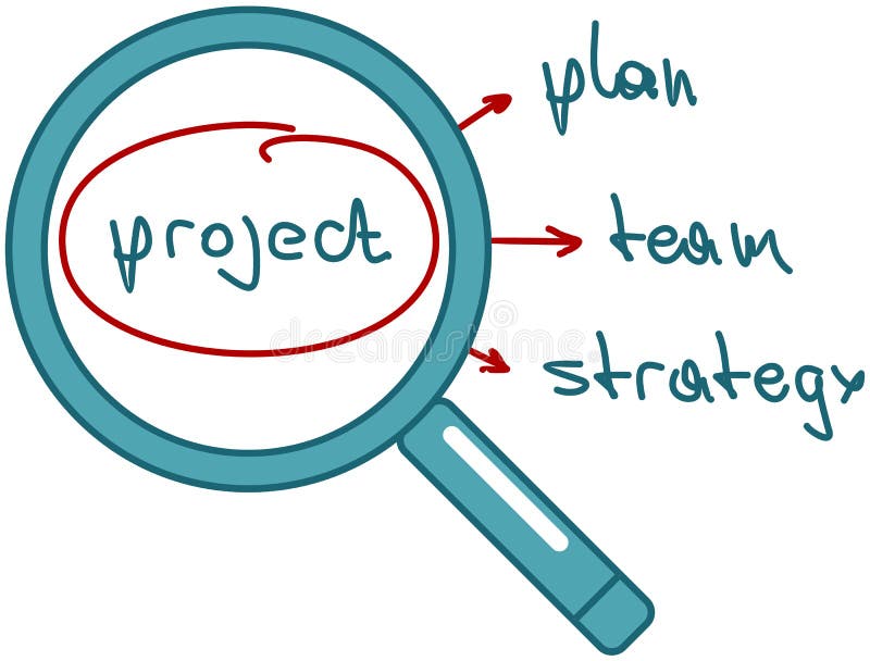 Project Task Management and Effective Planning Icon with Magnifyier ...