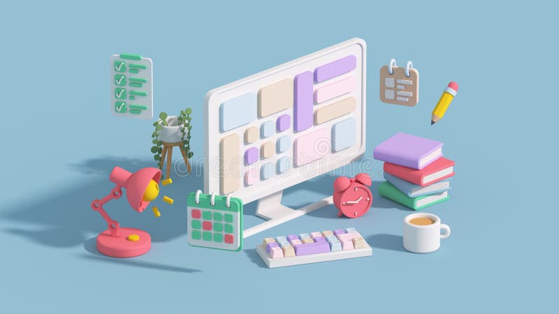 Project Task Management and Effective Time Planning 3D Render ...