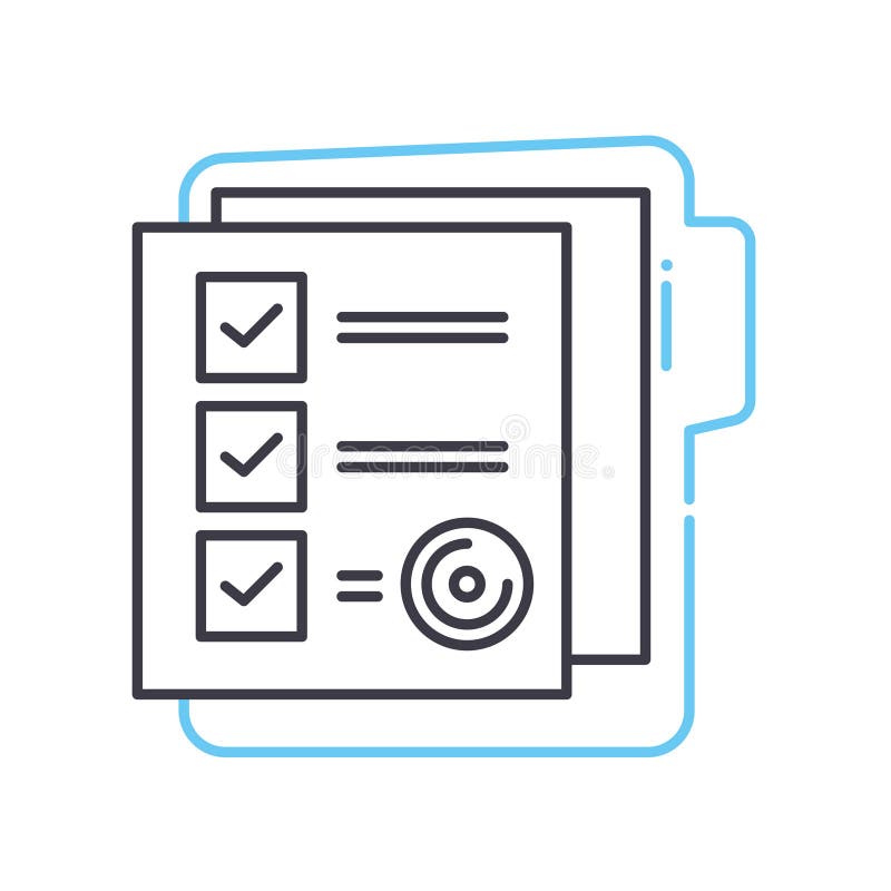 Project Tasks Line Icon, Outline Symbol, Vector Illustration, Concept ...