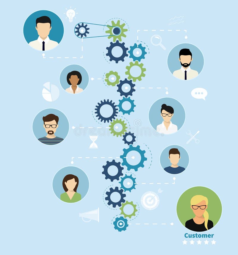 Project Teamwork Concept Illustration of Business People Working ...