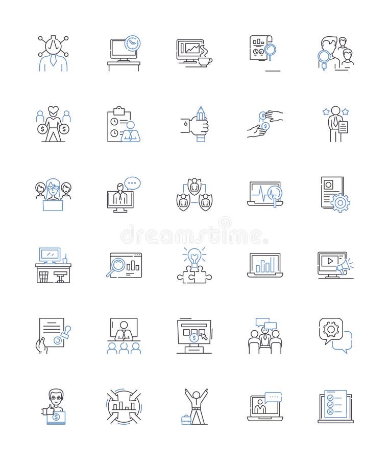 Project Team Line Icons Collection. Collaboration, Cooperation, Synergy ...
