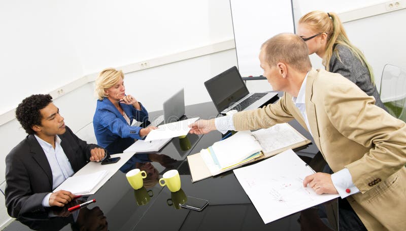 Project team meeting stock image. Image of laptops, room - 36691513