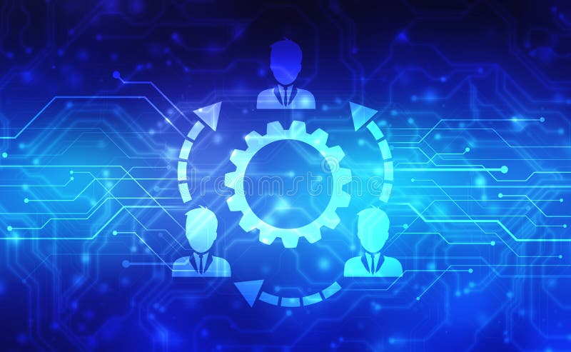 Business Teamwork Technology Background, Project Team, Tech Support ...