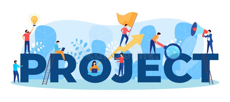 Project Team Work Vector Illustration of Business People Working ...