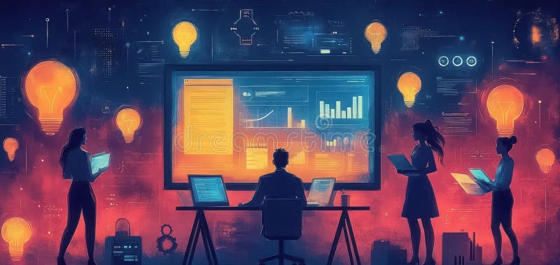 Project Teams Conducting Retrospectives. Modern Workspace with Team ...