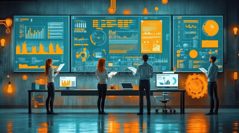 Project Teams Conducting Retrospectives. Modern Workspace with Team ...