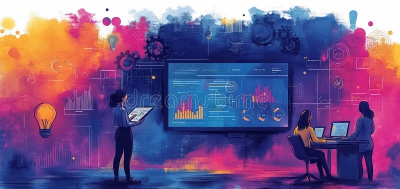 Project Teams Conducting Retrospectives. Modern Workspace with Team ...