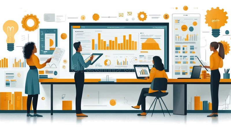 Project Teams Conducting Retrospectives. Modern Workspace with Team ...