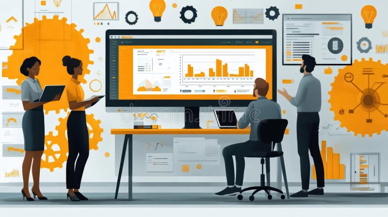 Project Teams Conducting Retrospectives. Modern Workspace with Team ...