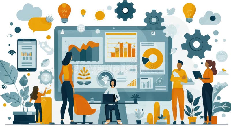 Project Teams Conducting Retrospectives. Modern Workspace with Team ...