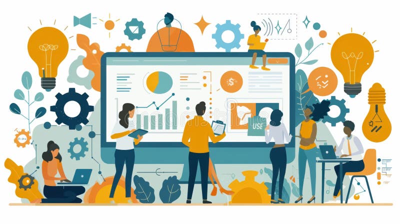 Project Teams Conducting Retrospectives. Modern Workspace with Team ...