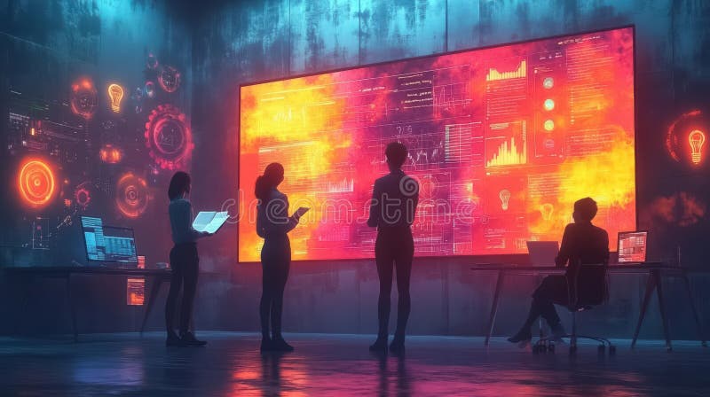 Project Teams Conducting Retrospectives. Modern Workspace with Team ...