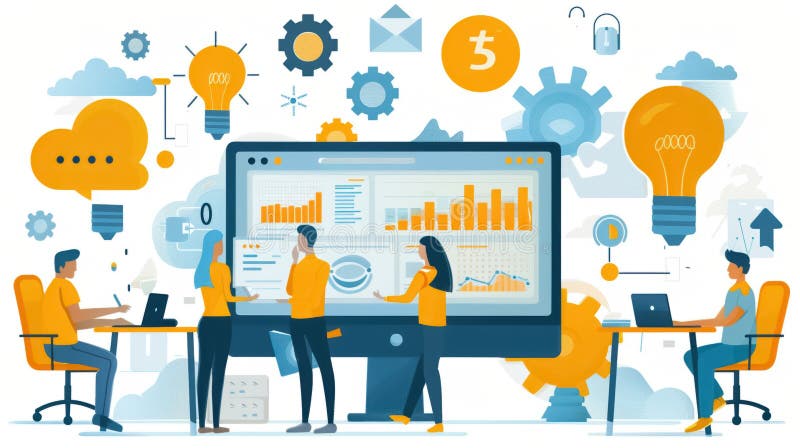 Project Teams Conducting Retrospectives. Modern Workspace with Team ...