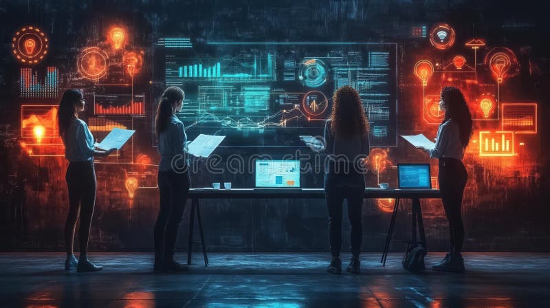 Project Teams Conducting Retrospectives. Modern Workspace with Team ...