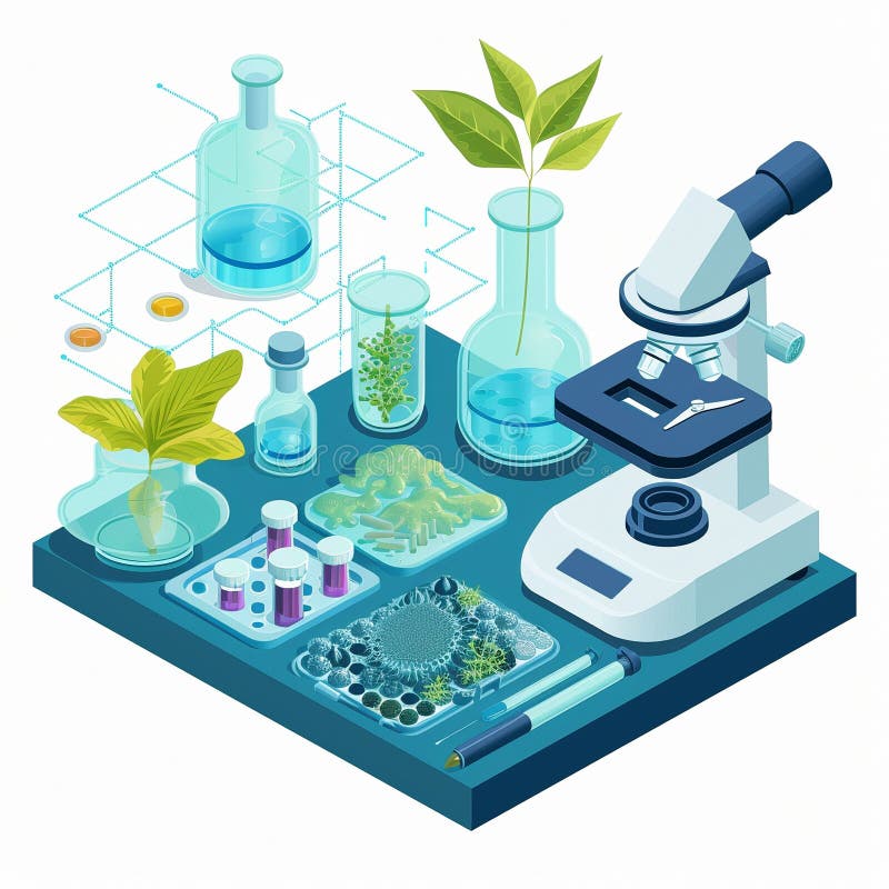 Project Teamwork in Medicine, Science and Biology. Isometric ...