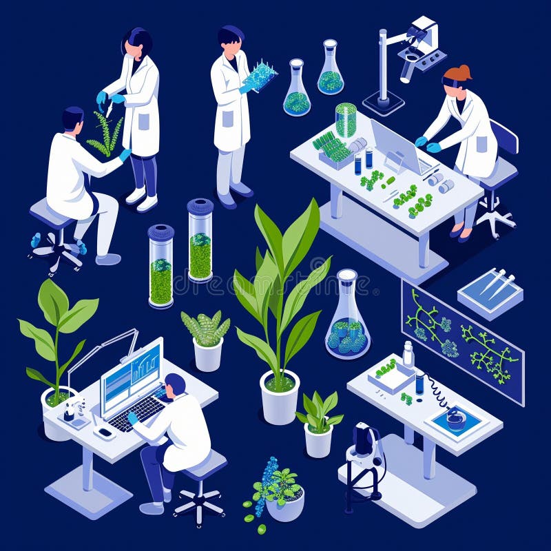 Project Teamwork in Medicine, Science and Biology. Isometric ...