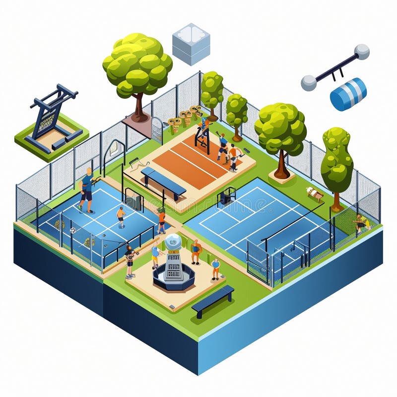 Project Teamwork in Sports . Isometric Illustration Stock Image - Image ...