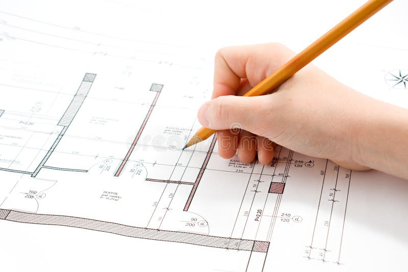 Project Technical Hand Drawing Stock Image - Image of draft, scheme ...