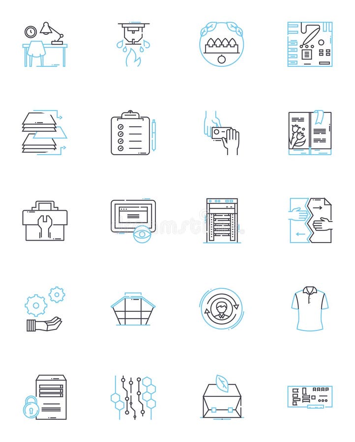 Project Technology Linear Icons Set Automation Virtualization Integration Optimization
