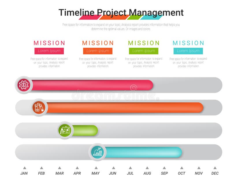 Project Schedule Year Chart, Overview Planning Timeline Vector Diagram ...