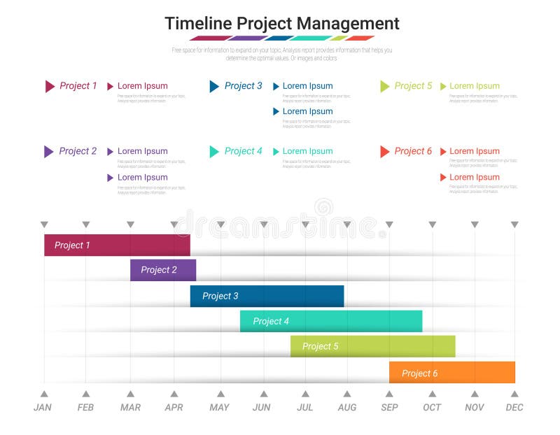 Project Timeline Graph for 12 Months Stock Vector - Illustration of ...