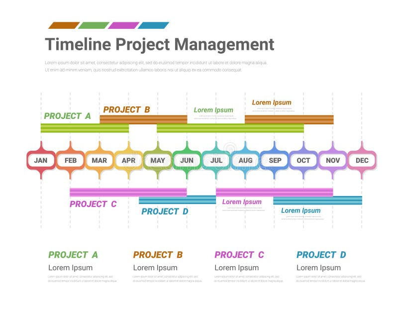 Project Schedule Year Chart, Overview Planning Timeline Vector Diagram ...